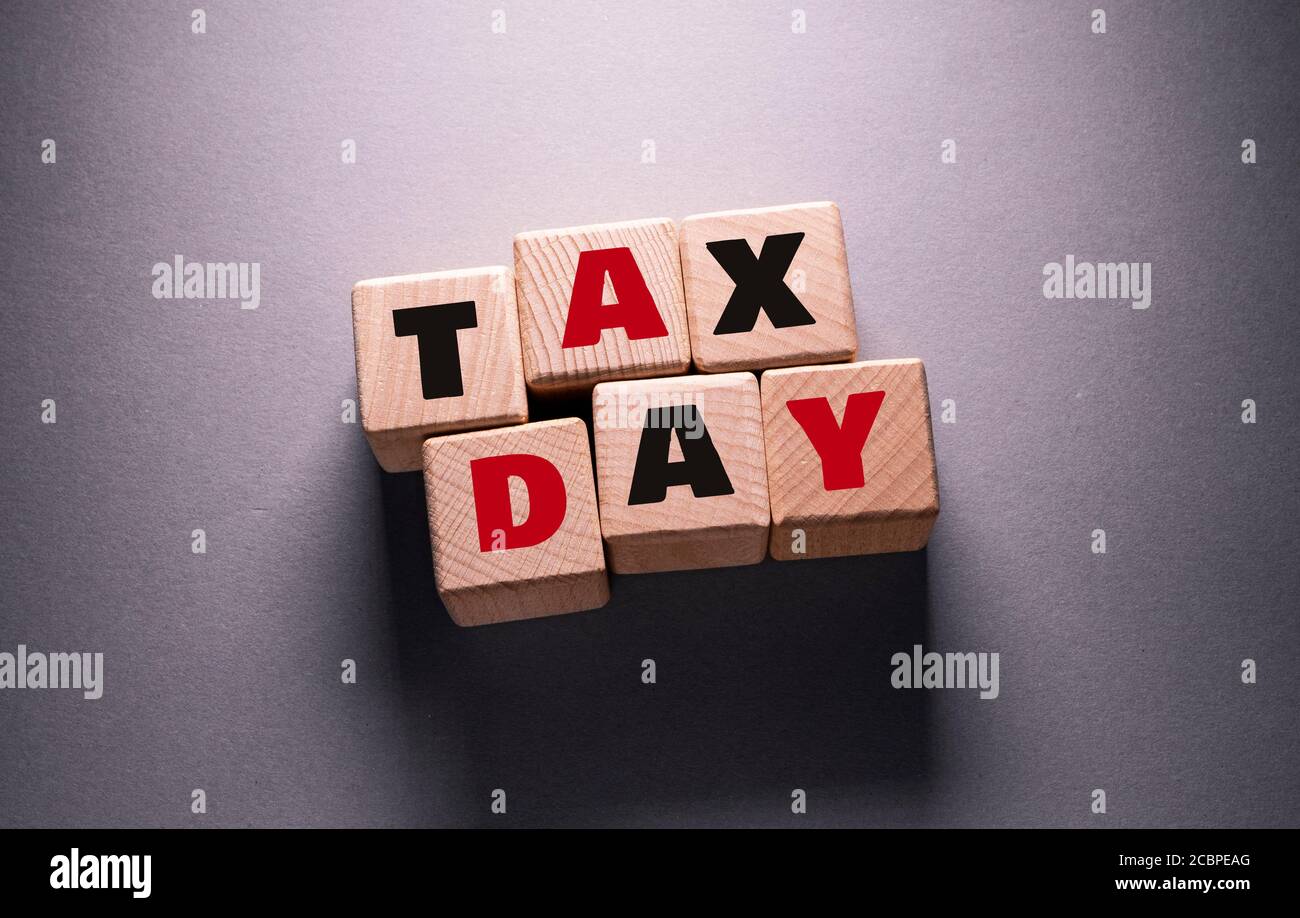 Tax day word written hi-res stock photography and images - Alamy
