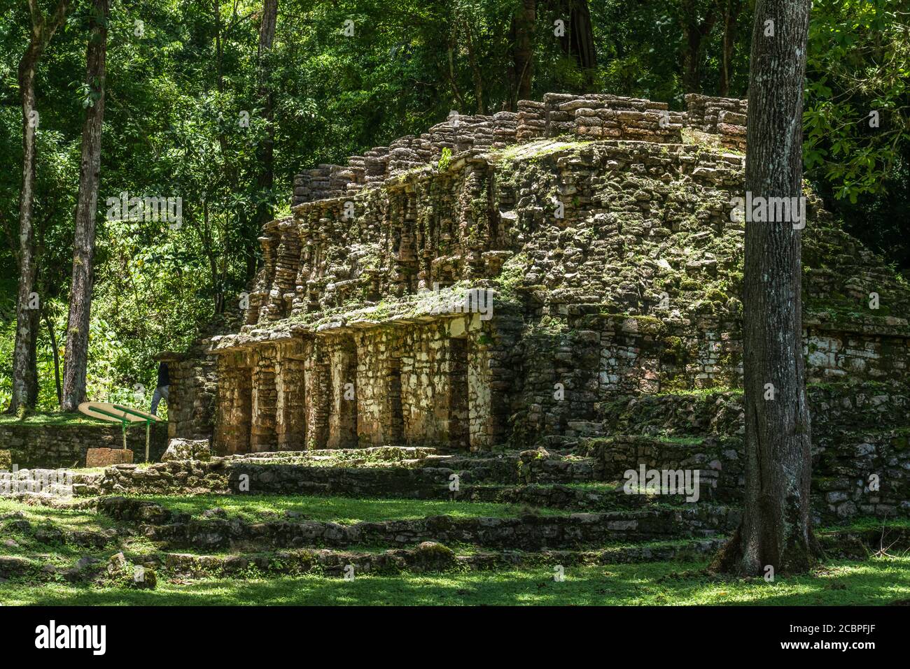 Building 19, or the Labyrinth, in the ruins of the Mayan city of ...