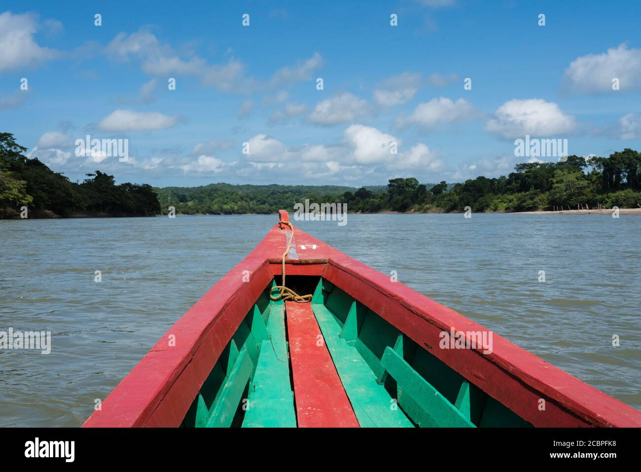 The Usumacinta River in Chiapas, Mexico forms the border with Guatemala ...
