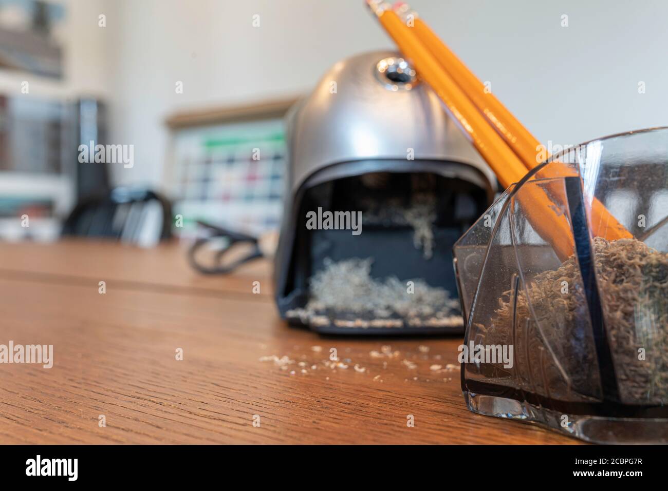 Mechanical Pencil sharpener on office table at work Stock Photo - Alamy