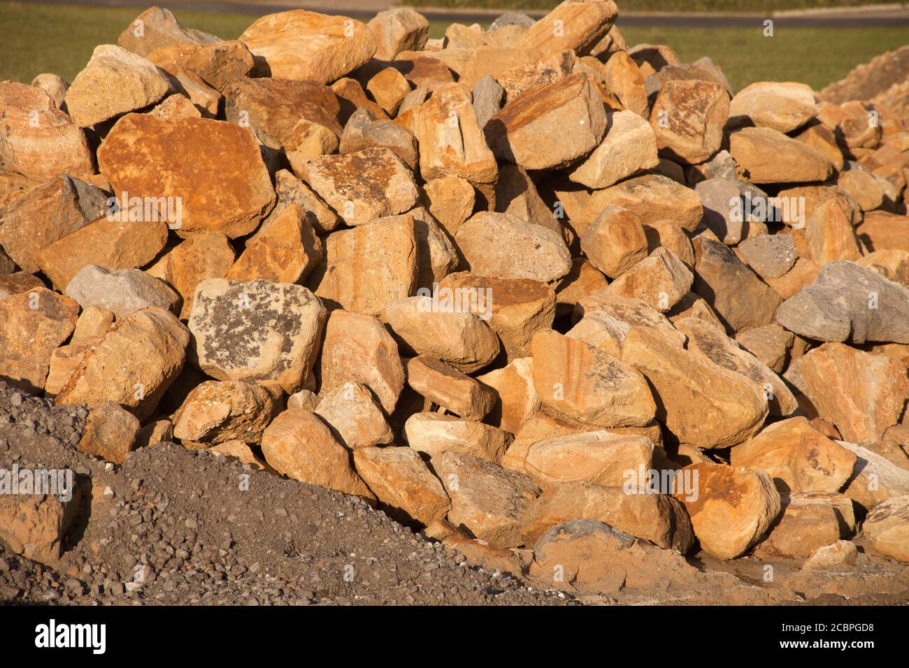 Closeup shot of a pile of rocks during a sunny day Stock Photo - Alamy