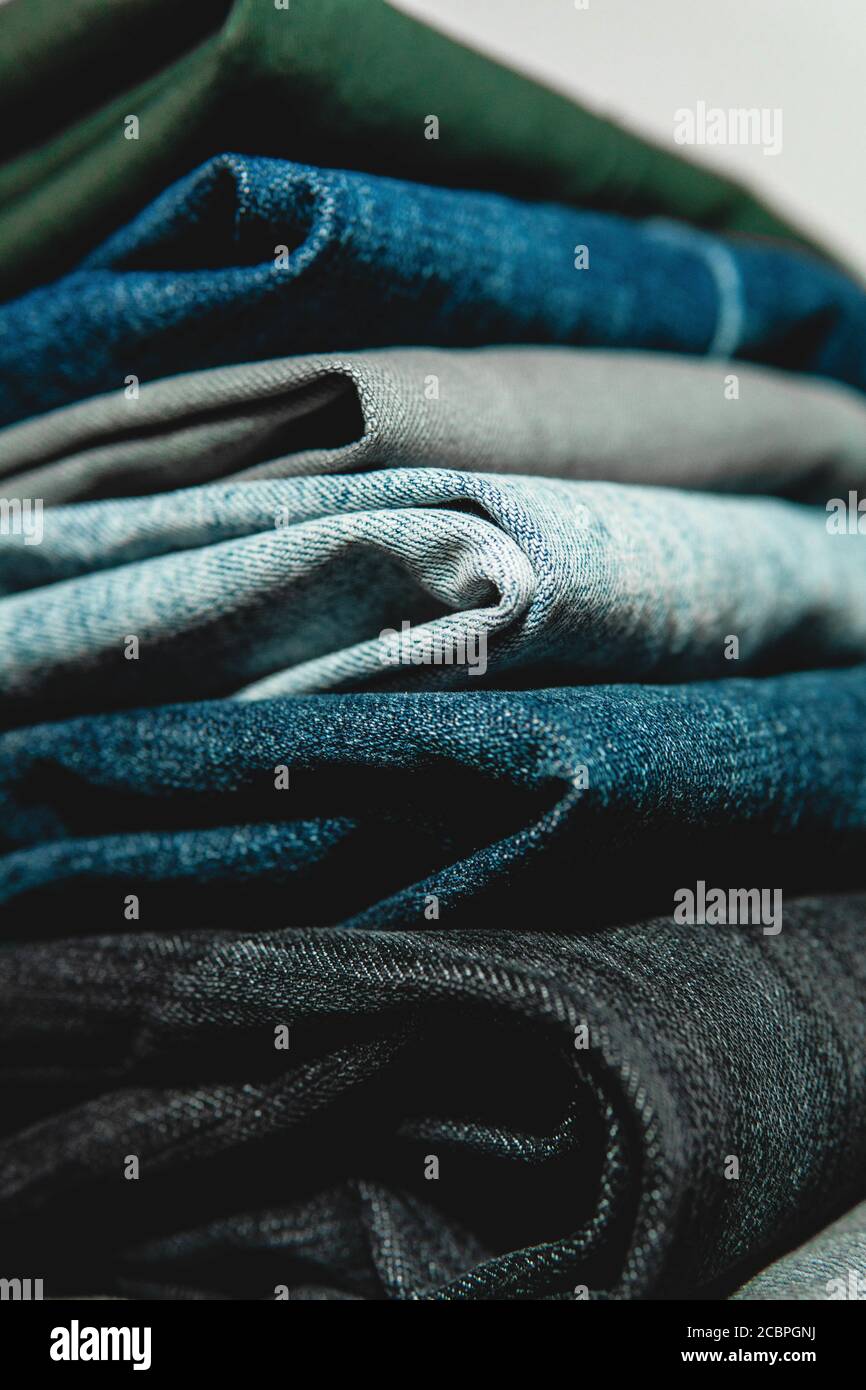 Neatly Folded Denim Jeans High Resolution Stock Photography and Images ...