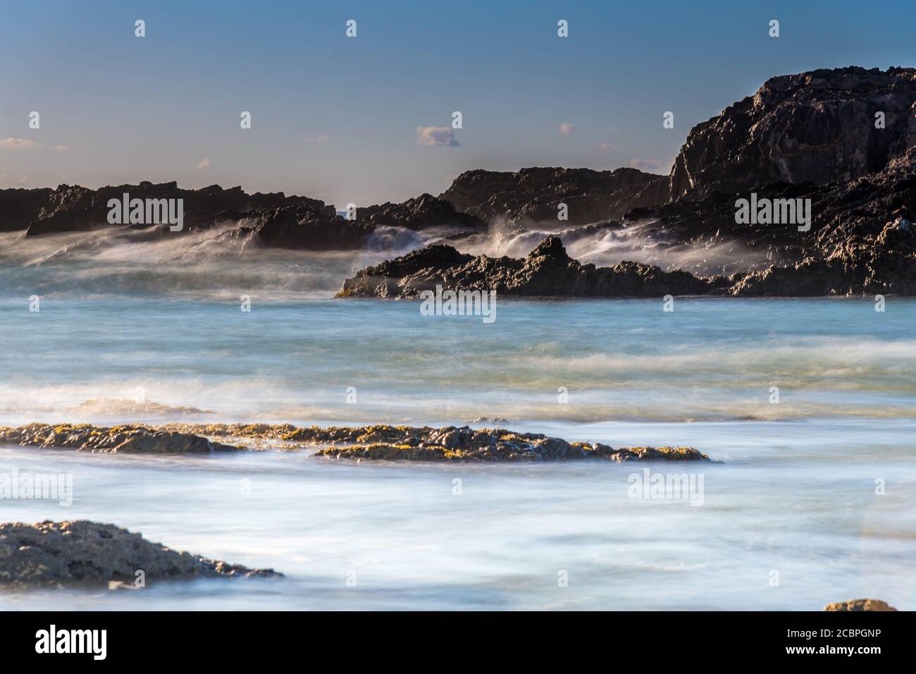 Guerilla Bay seascape with some of the oldest rock formations on the ...