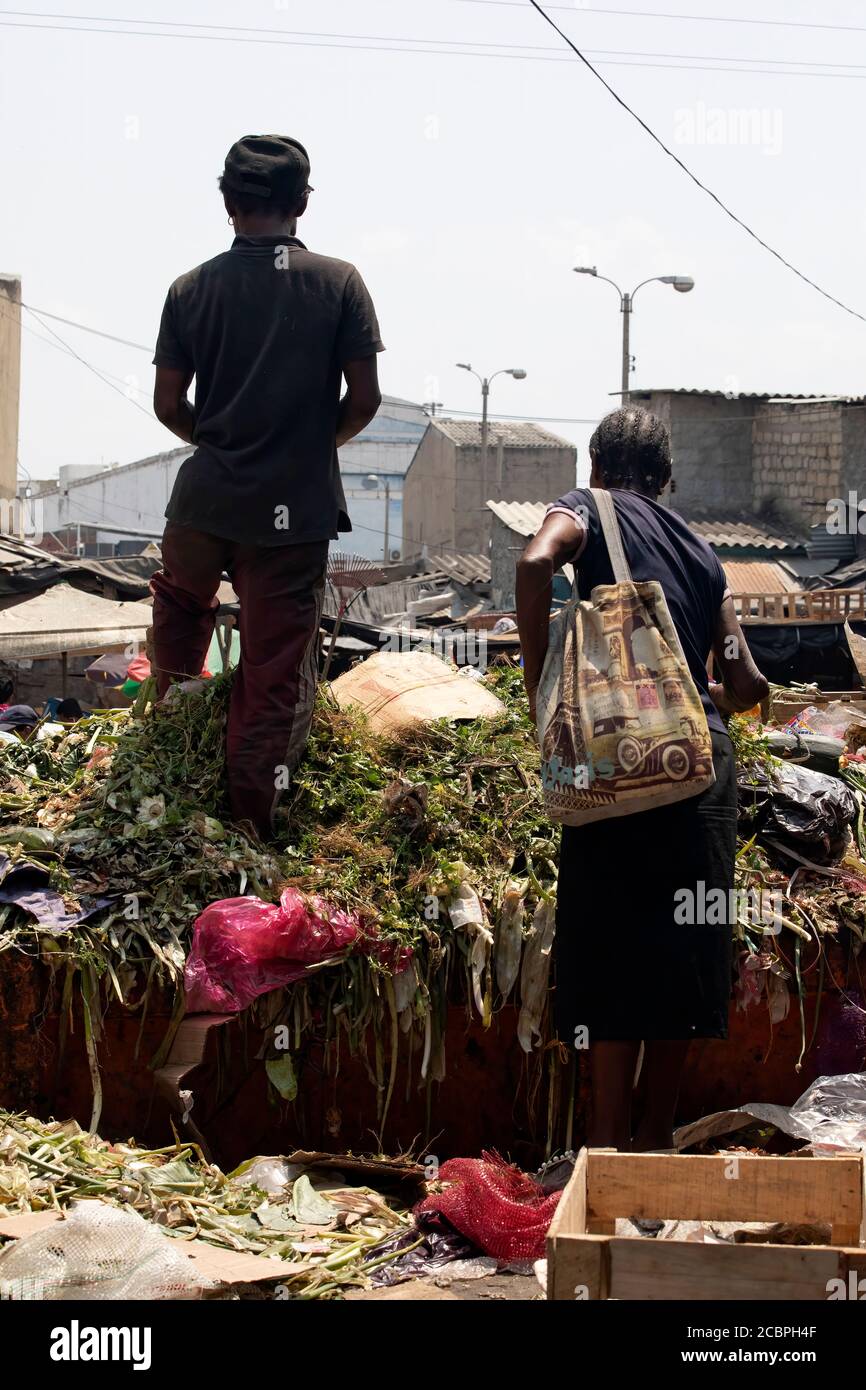 Cartagena Columbia market poor people scavenge food. 5086. Historical ...