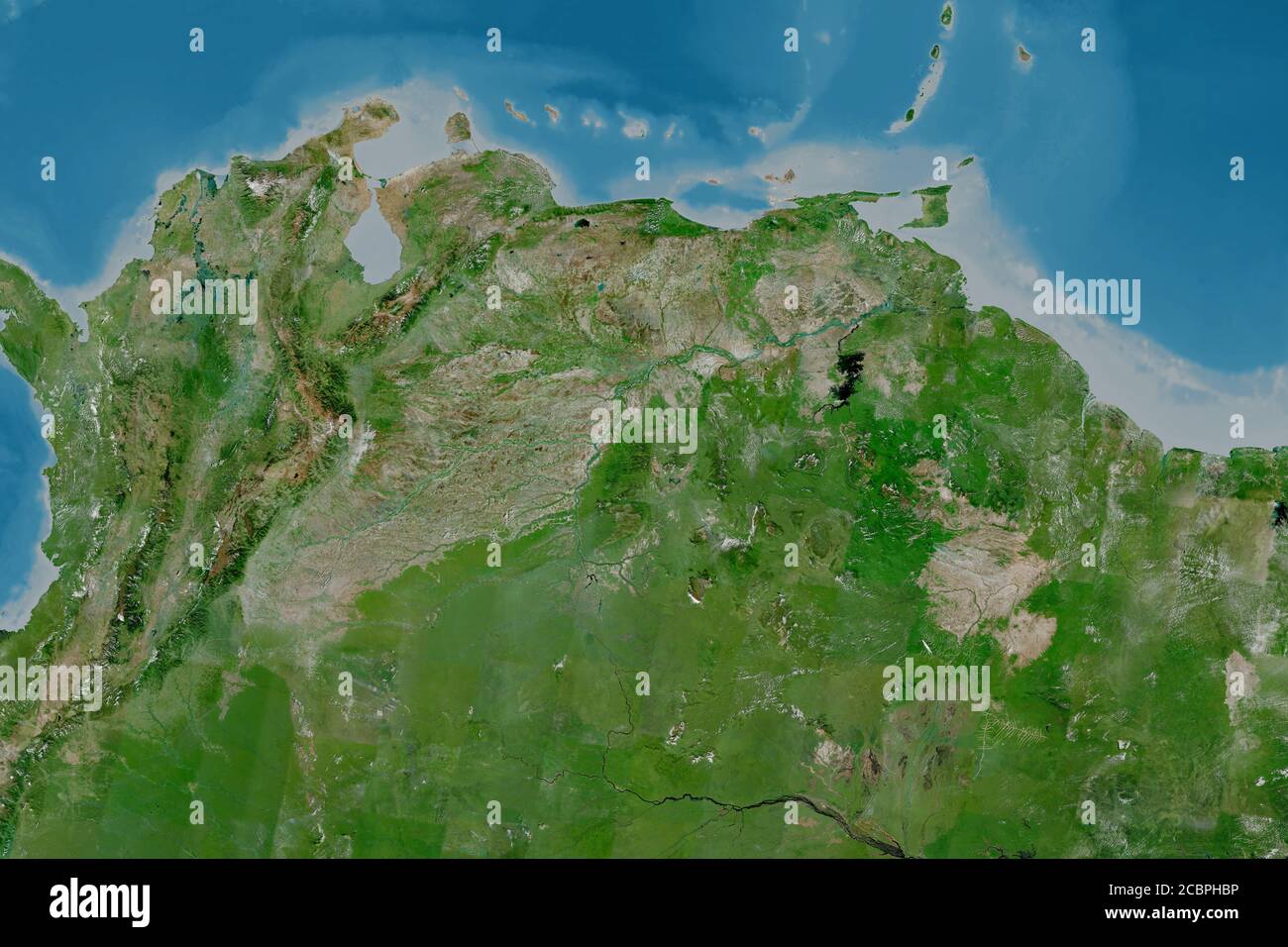 Venezuela map satellite geography hi-res stock photography and images ...