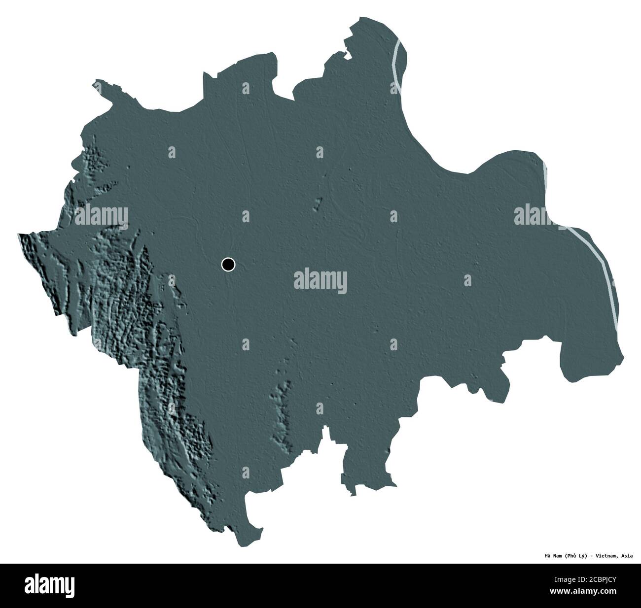 Shape of Hà Nam, province of Vietnam, with its capital isolated on ...