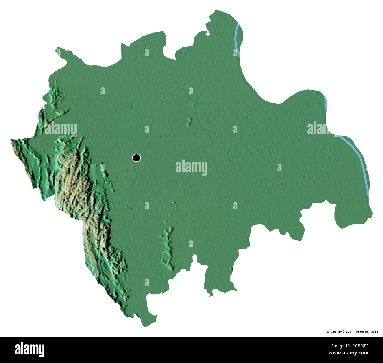 Shape of Hà Nam, province of Vietnam, with its capital isolated on ...