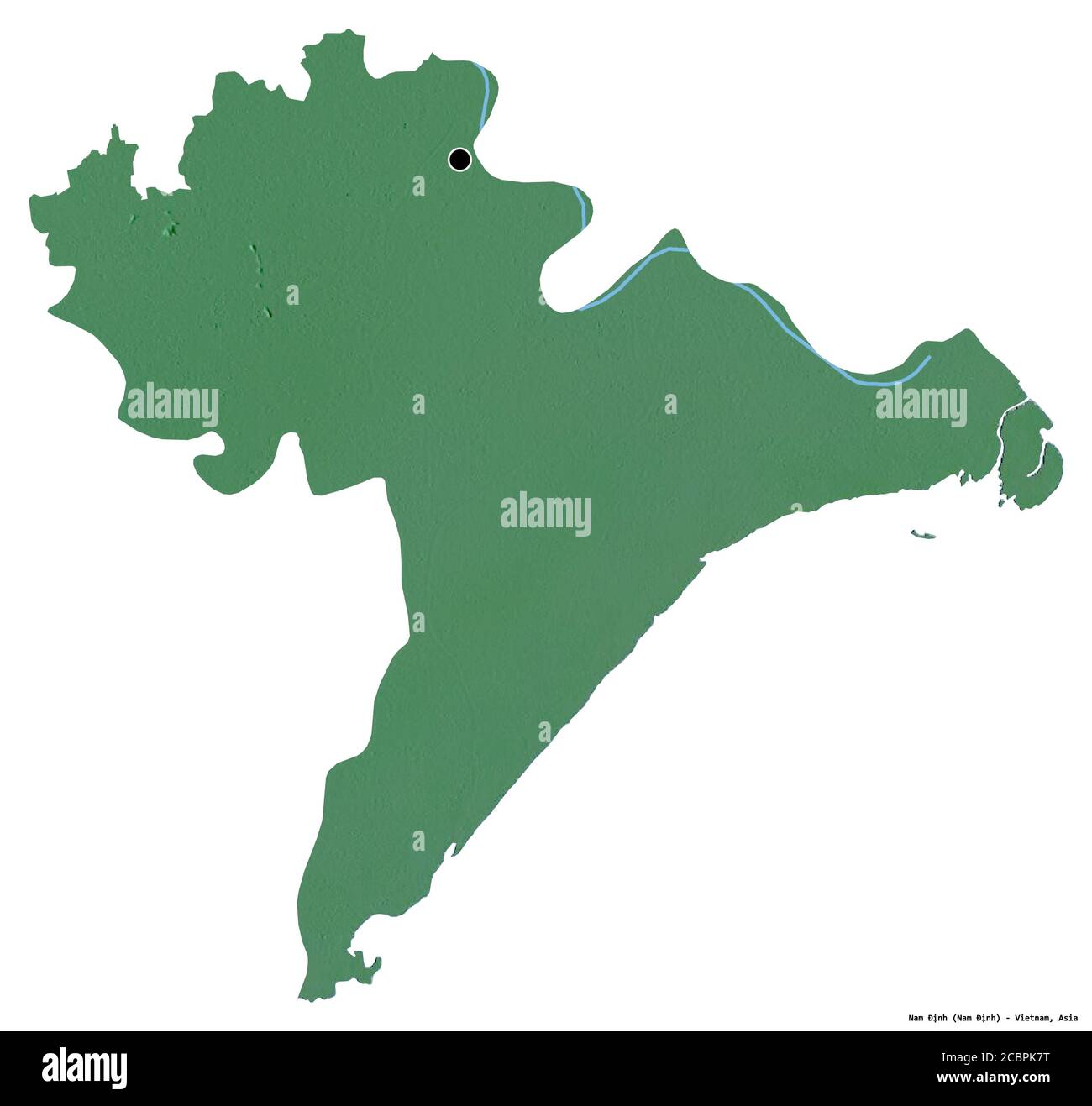 Shape of Nam Định, province of Vietnam, with its capital isolated on ...
