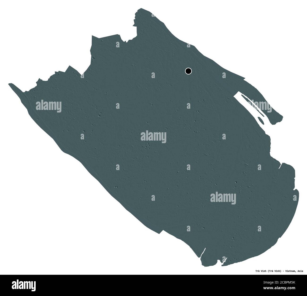 Shape of Trà Vinh, province of Vietnam, with its capital isolated on ...