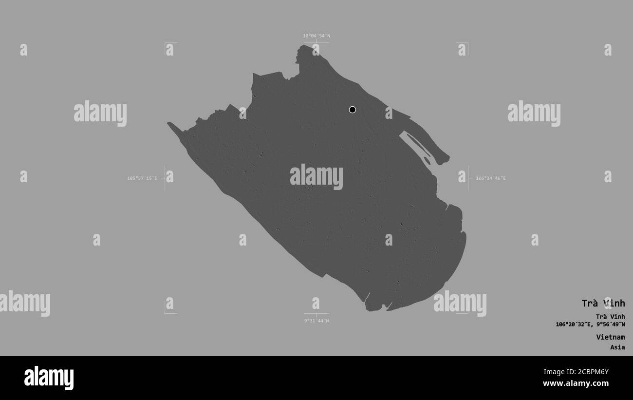 Area of Trà Vinh, province of Vietnam, isolated on a solid background ...