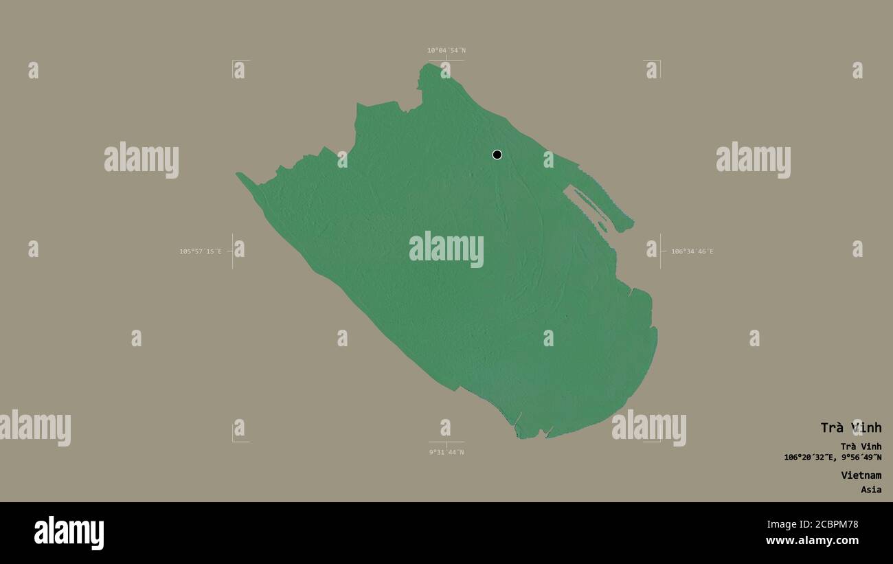 Area of Trà Vinh, province of Vietnam, isolated on a solid background ...