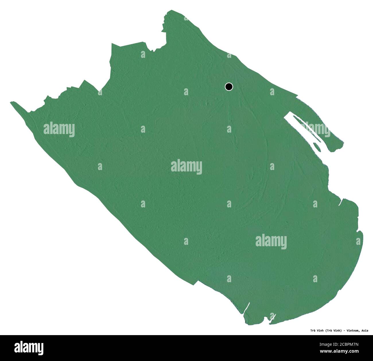 Shape of Trà Vinh, province of Vietnam, with its capital isolated on ...