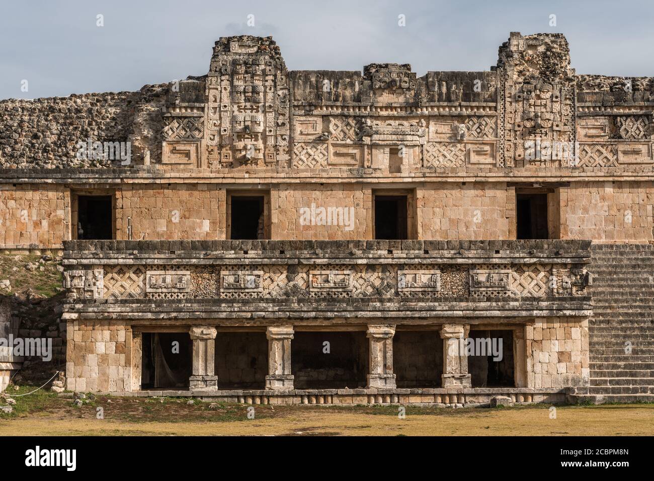 The north building of the Nunnery Quadrangle in the pre-Hispanic Mayan ...