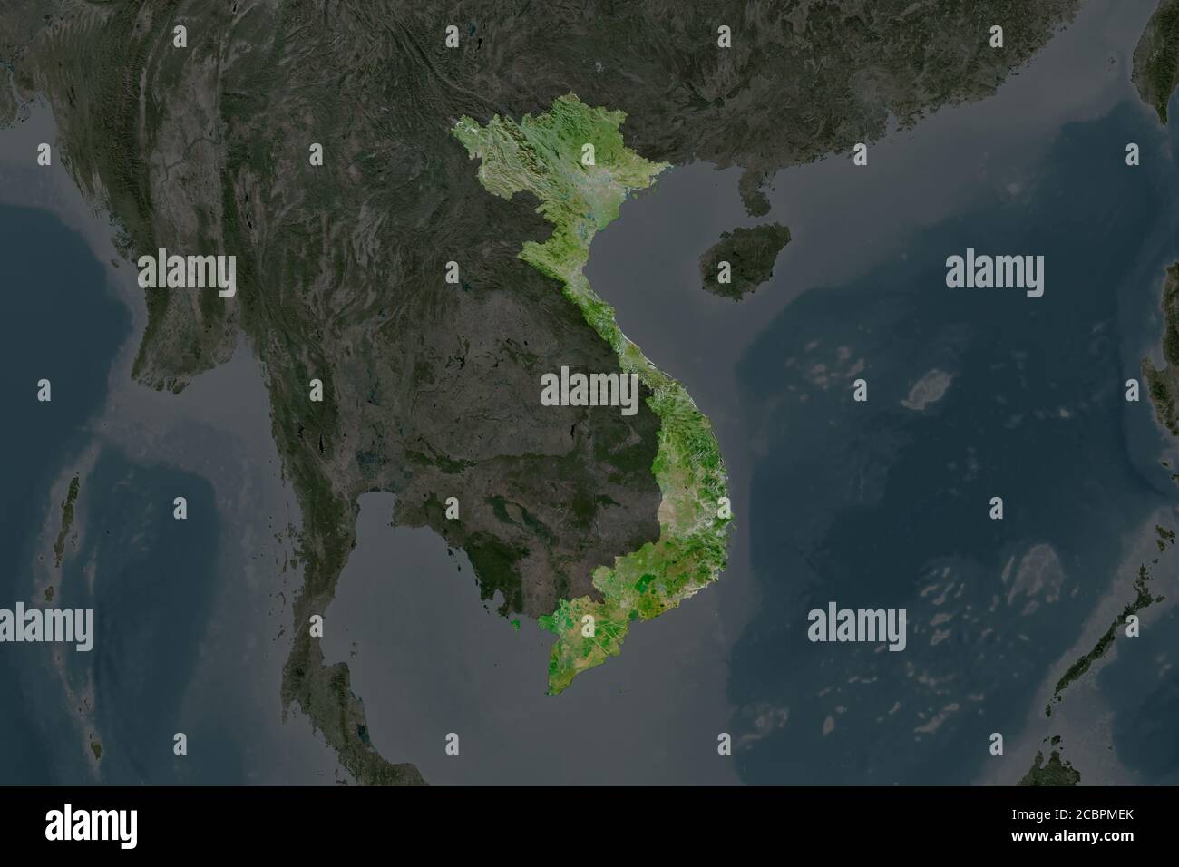 Vietnam map satellite geography hi-res stock photography and images - Alamy