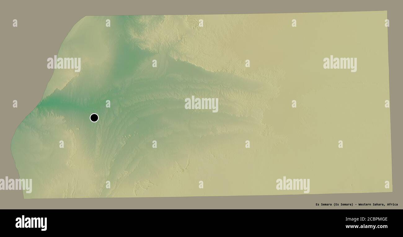 Shape of Es Semara, province of Western Sahara, with its capital ...
