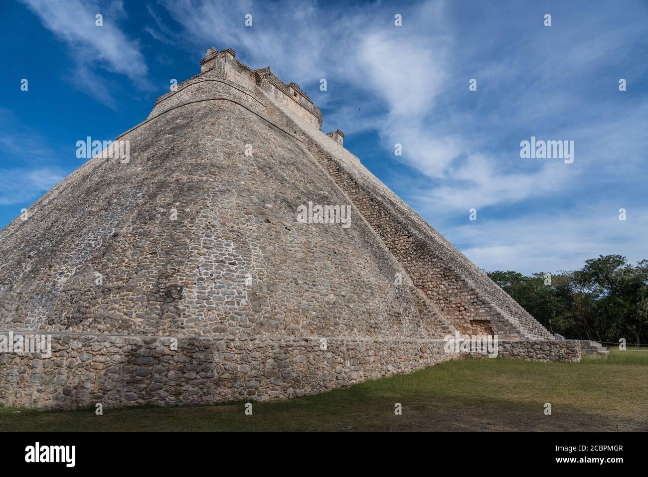 The east facade of the Pyramid of the Magician, also known as the ...
