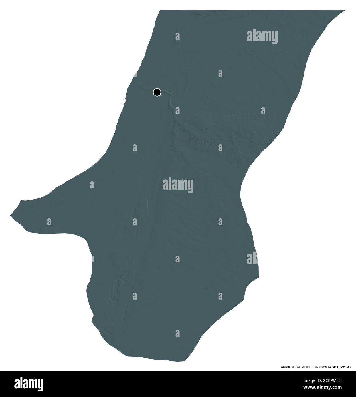 Shape of Laayoune, province of Western Sahara, with its capital ...