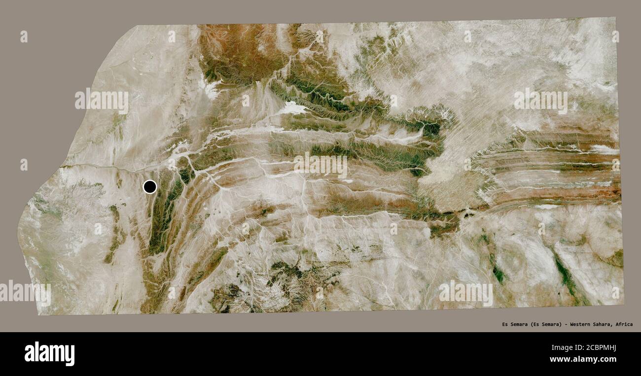 Shape of Es Semara, province of Western Sahara, with its capital ...