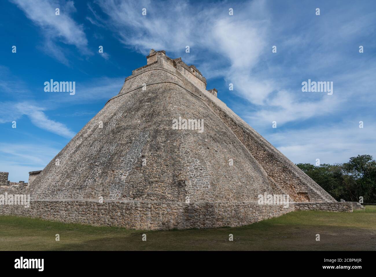 The east facade of the Pyramid of the Magician, also known as the ...