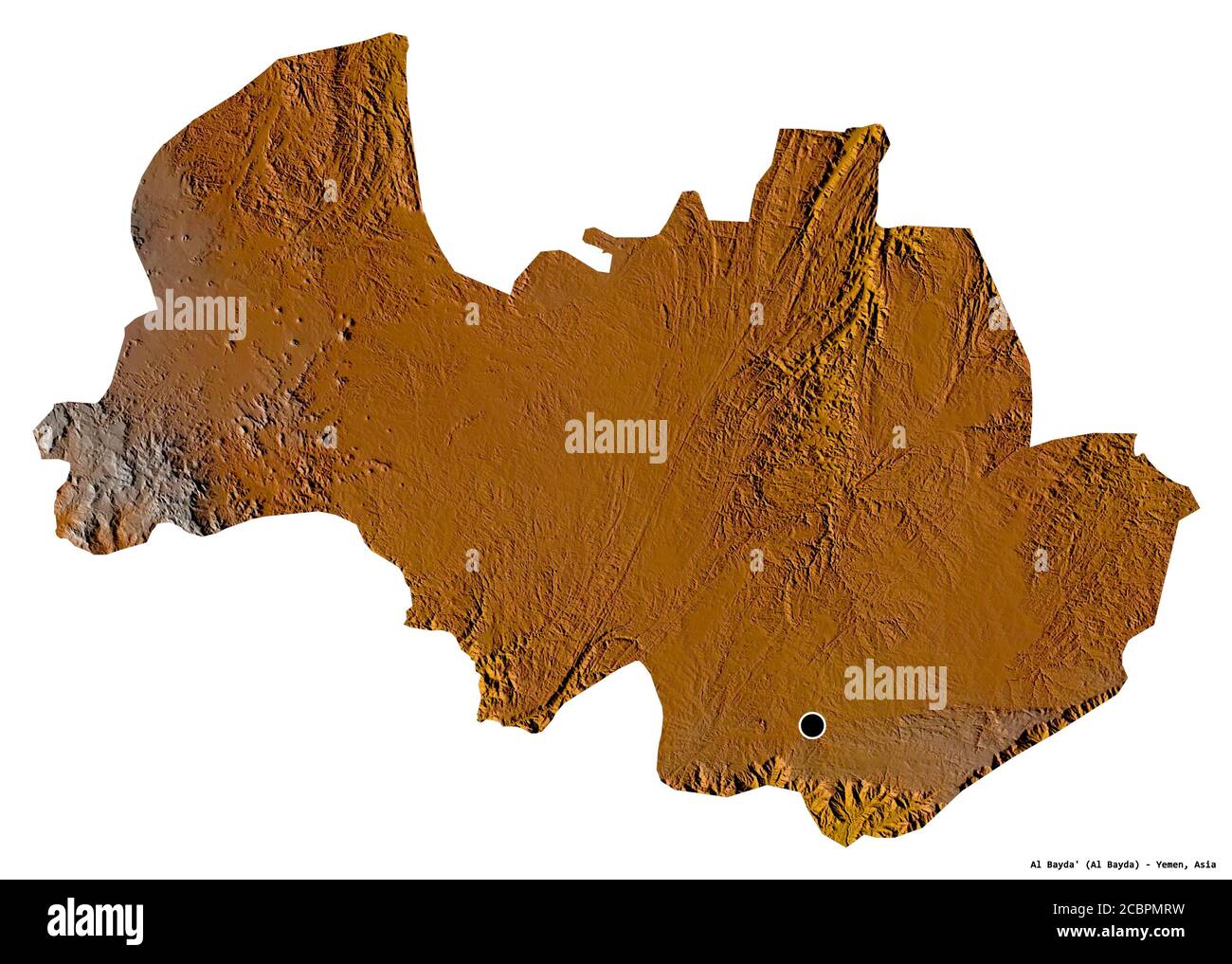 Shape of Al Bayda', governorate of Yemen, with its capital isolated on ...