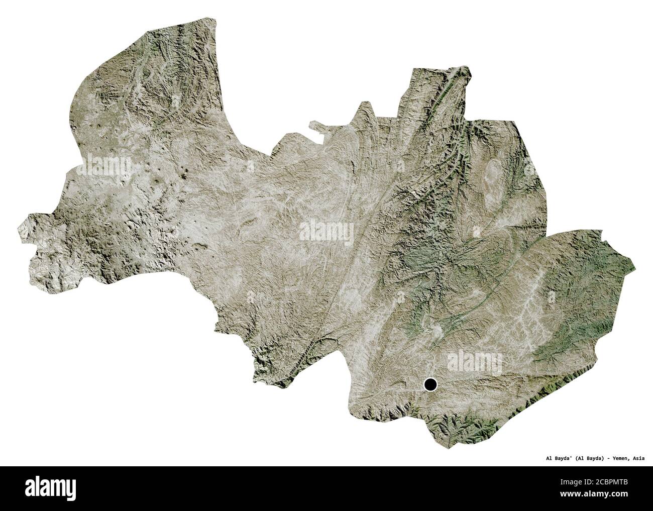 Shape of Al Bayda', governorate of Yemen, with its capital isolated on ...
