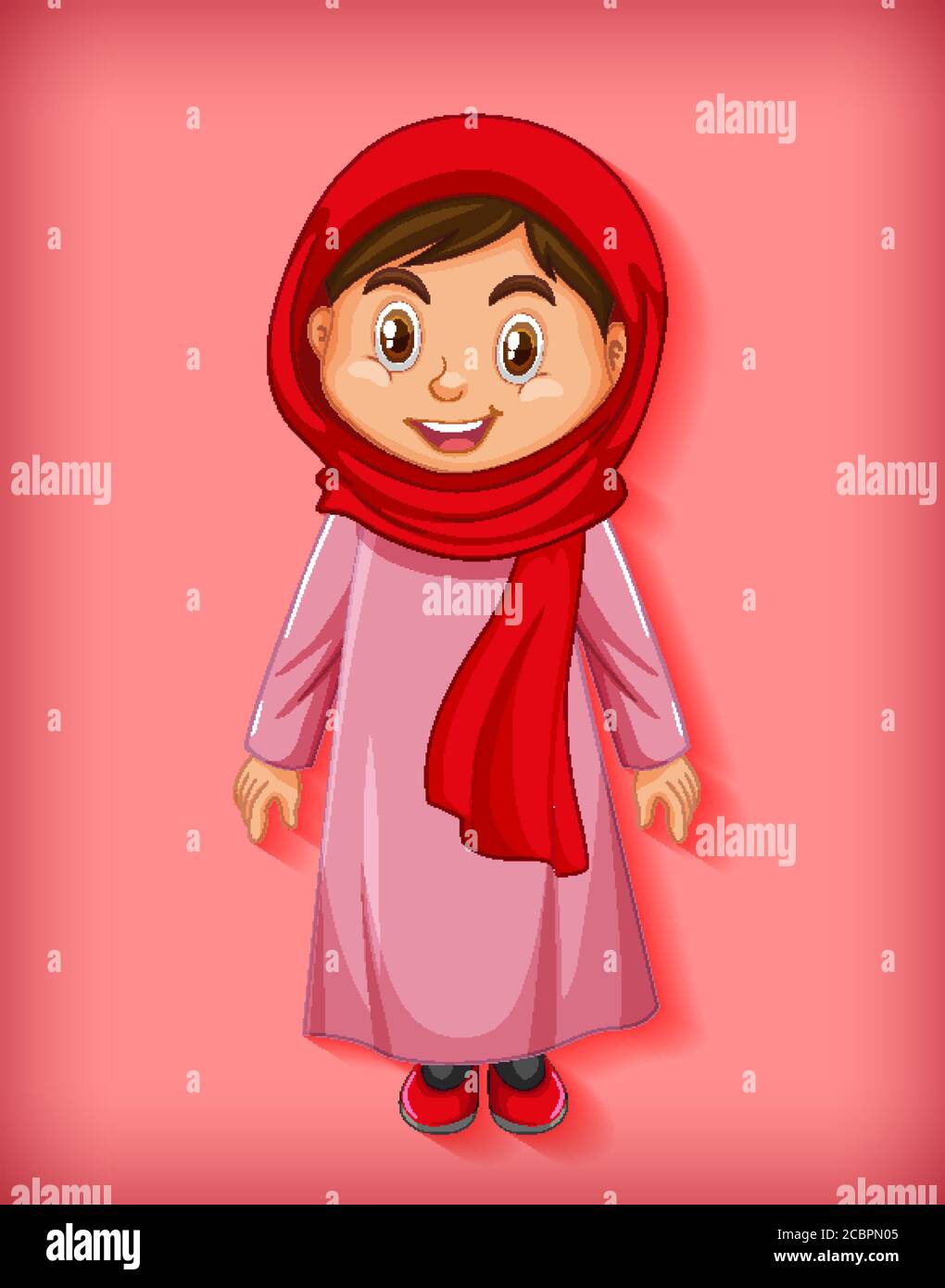 Beautiful arabic lady cartoon character illustration Stock Vector Image ...