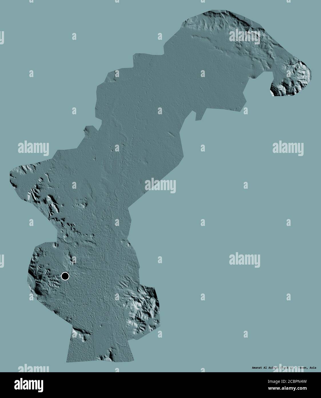 Shape of Amanat Al Asimah, governorate of Yemen, with its capital ...