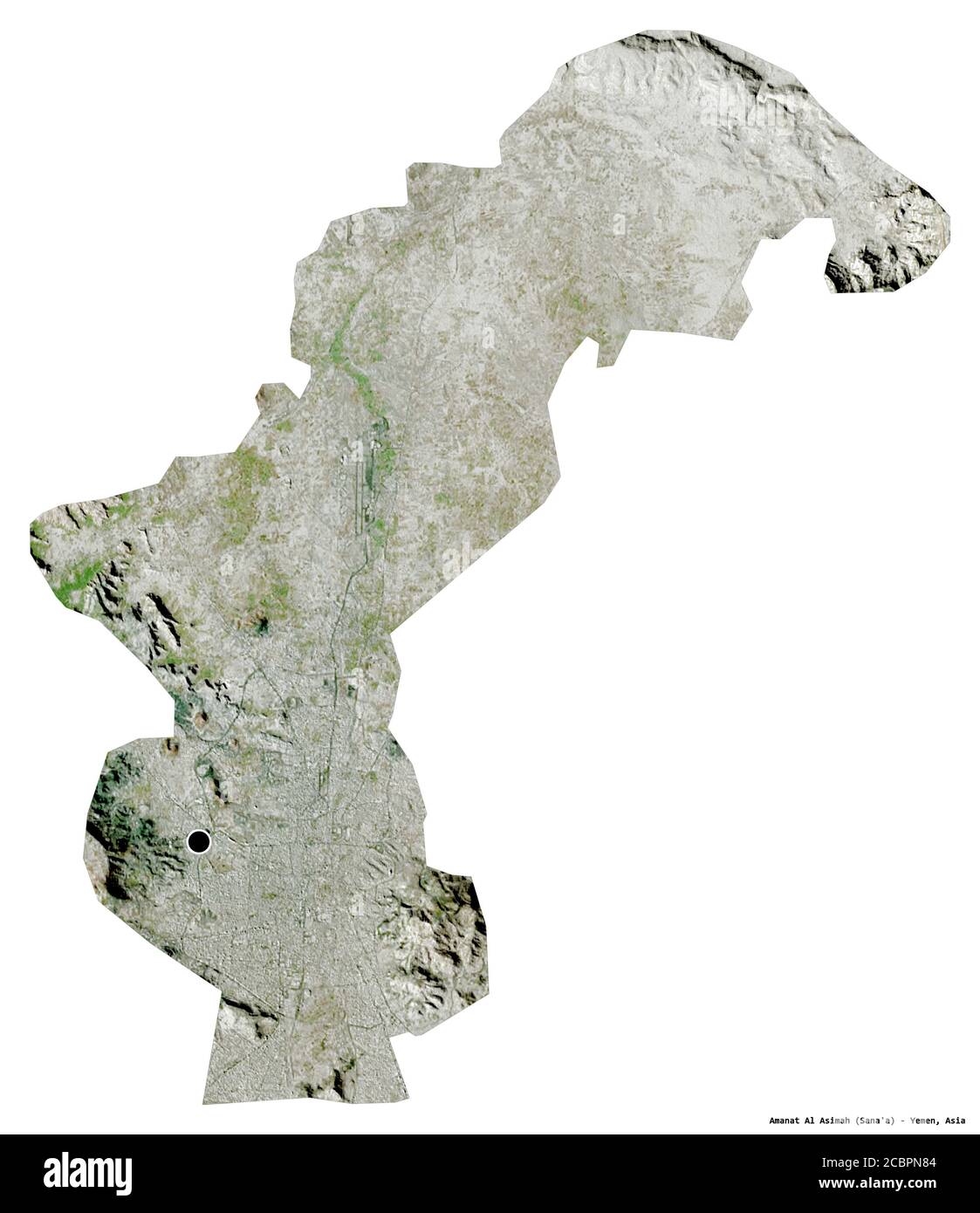Shape of Amanat Al Asimah, governorate of Yemen, with its capital ...