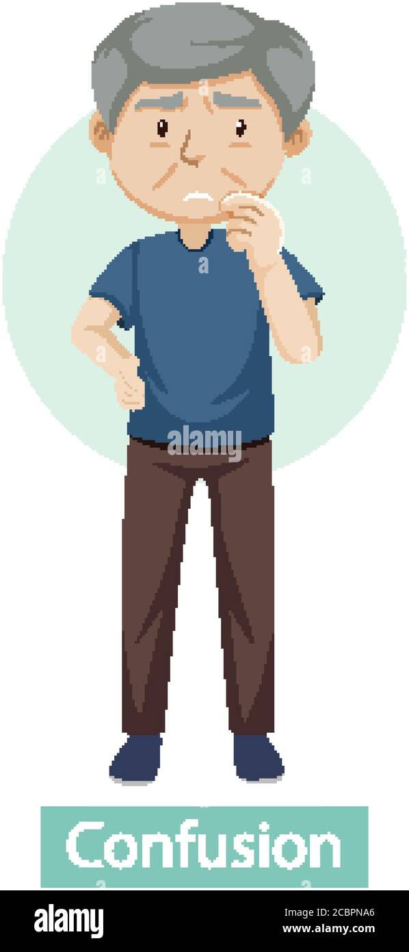 Cartoon character with confusion symptoms illustration Stock Vector ...