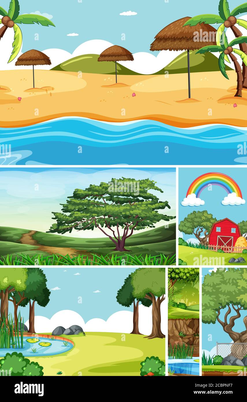 Shed with mountain background Stock Vector Images - Alamy