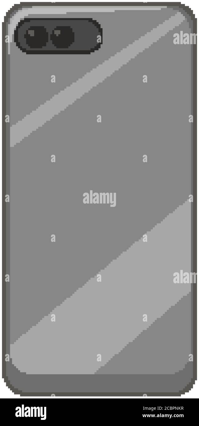 Gray smartphone in cartoon style isolated on white background ...