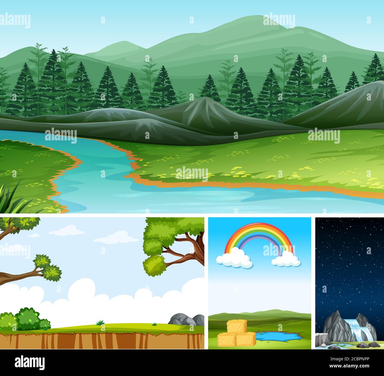Four different scene of illustration Stock Vector Image & Art - Alamy