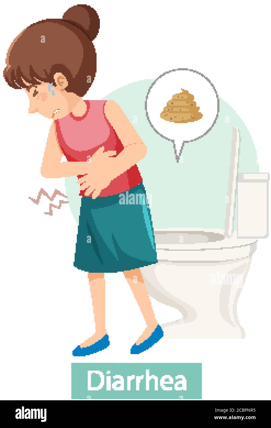 Cartoon character with diarrhea symptoms illustration Stock Vector ...