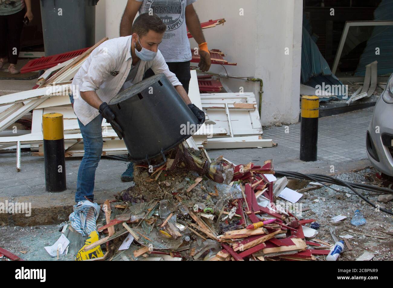 Beirut, Lebanon,6th of August, 2020. Aftermath of Beirut explosion, and ...