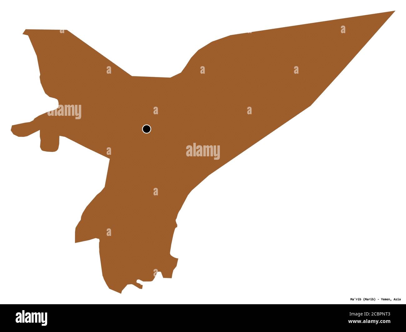 Shape of Ma'rib, governorate of Yemen, with its capital isolated on ...