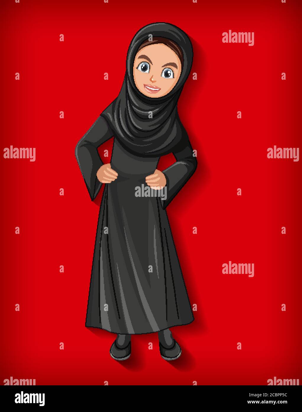 Beautiful arabic lady cartoon character illustration Stock Vector Image ...