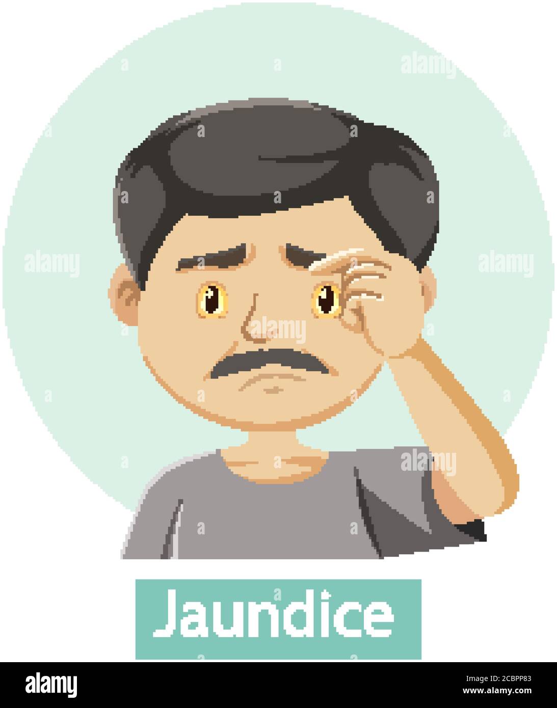 Cartoon character with jaundice symptoms illustration Stock Vector ...
