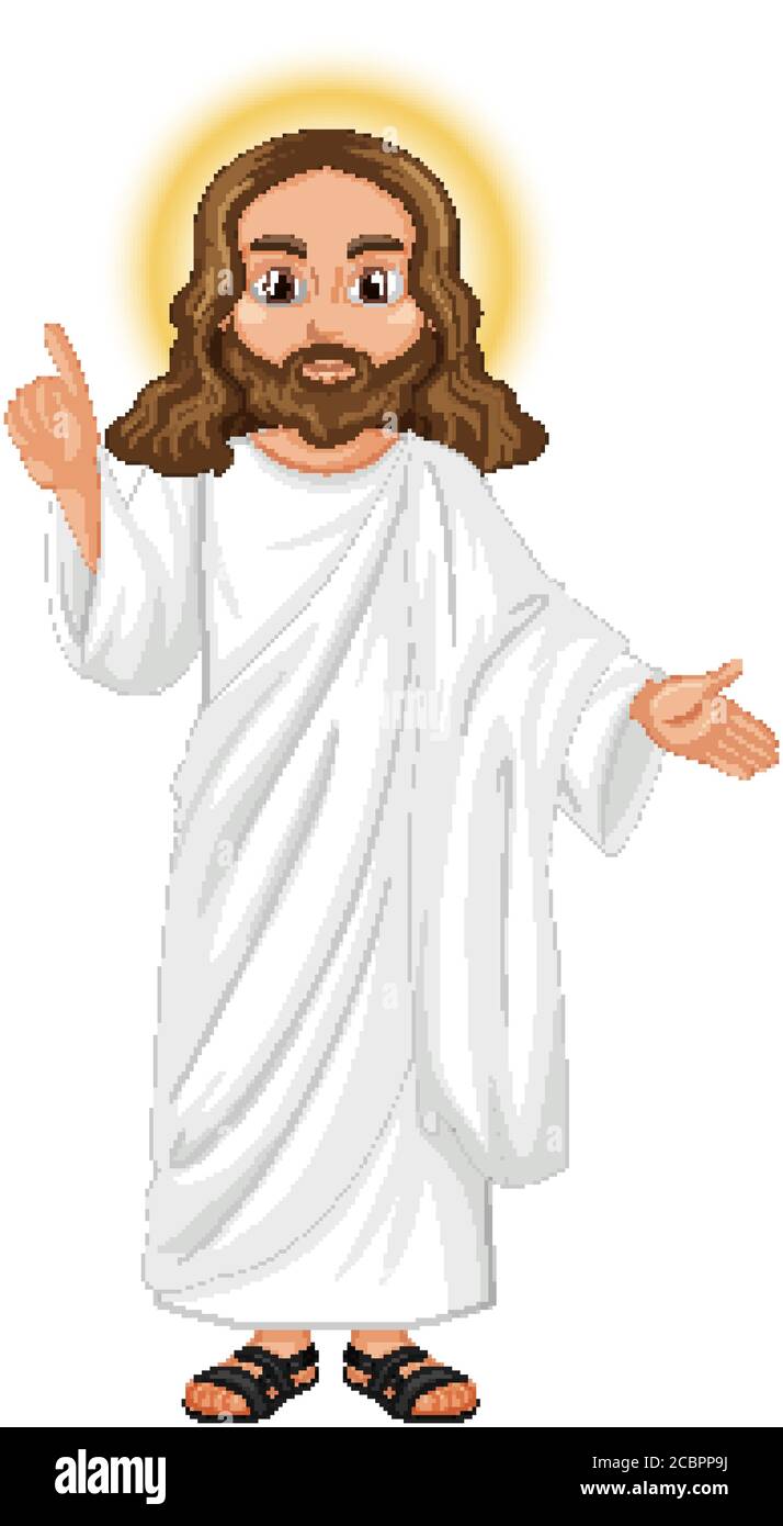 Jesus preaching in standing position character illustration Stock ...