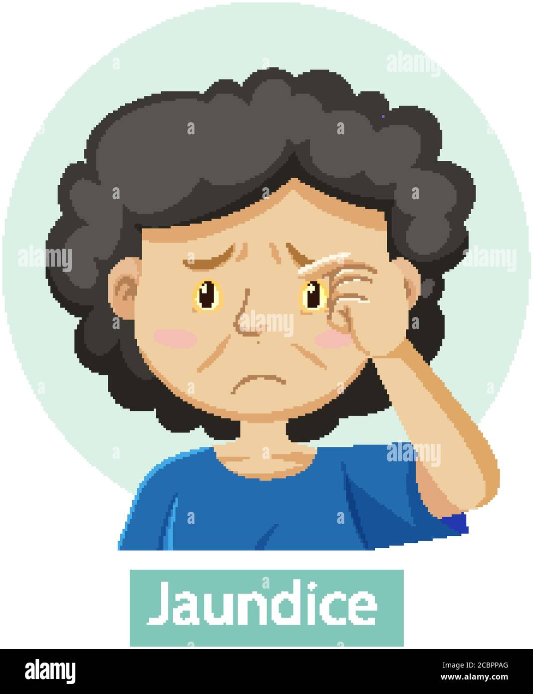 Cartoon character with jaundice symptoms illustration Stock Vector ...