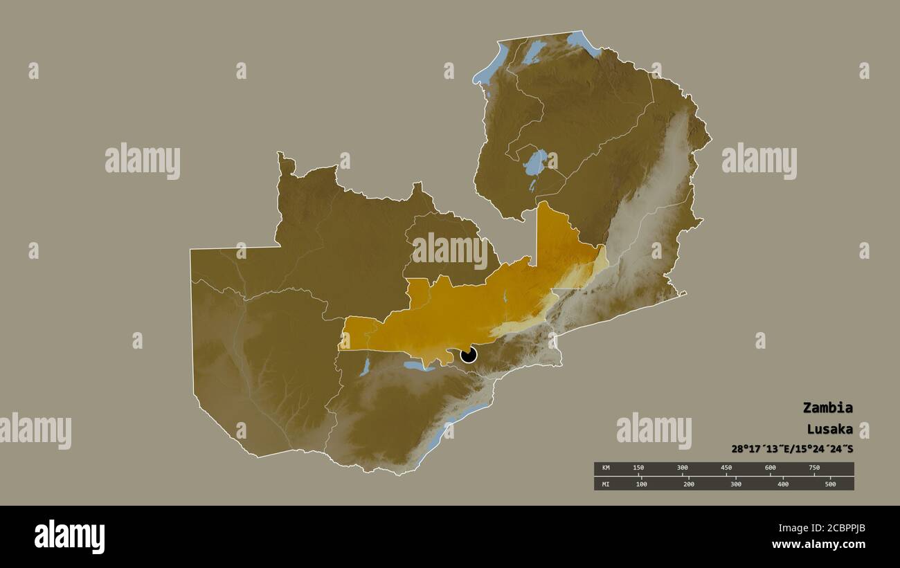 Zambia topographic map hi-res stock photography and images - Alamy