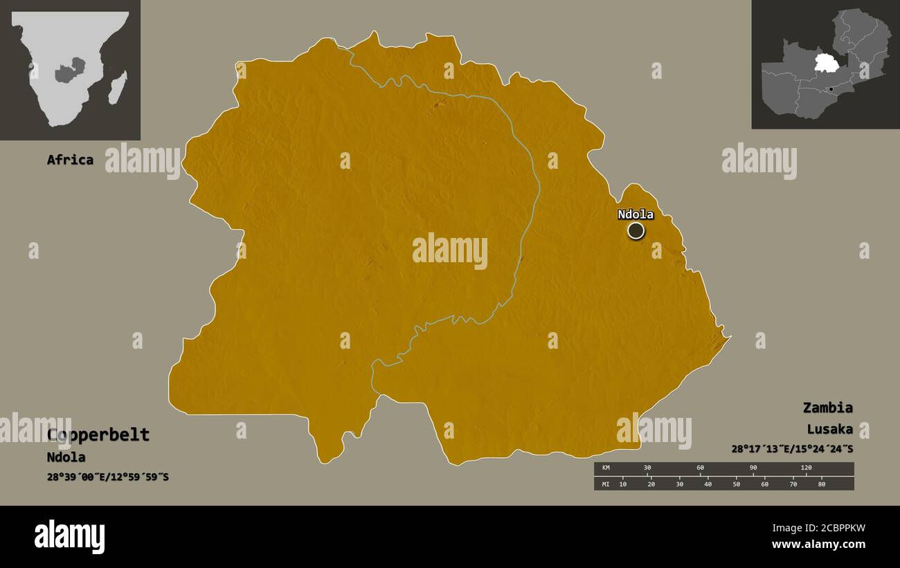 Zambia topographic map hi-res stock photography and images - Alamy