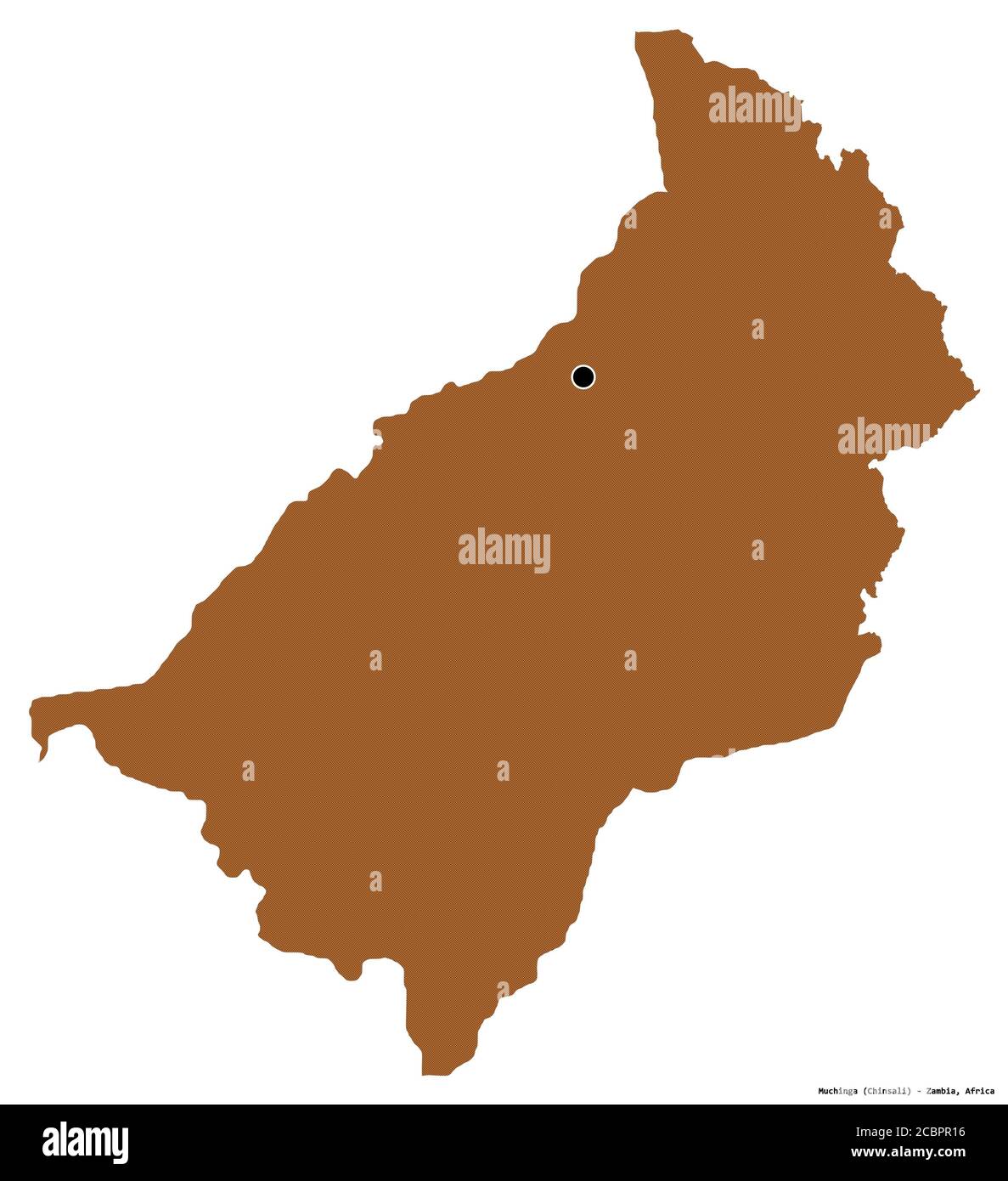 Shape of Muchinga, province of Zambia, with its capital isolated on ...
