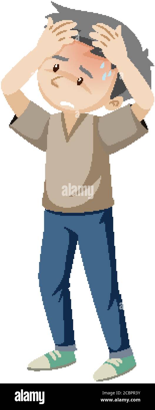 Sick man having a fever illustration Stock Vector Image & Art - Alamy