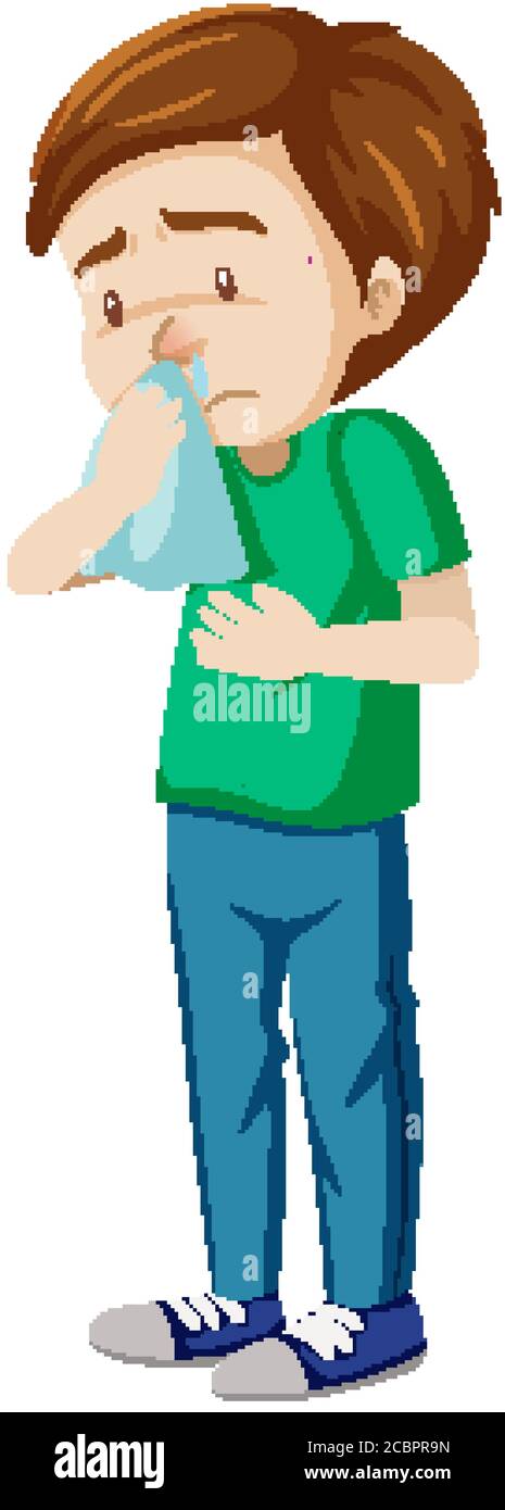 A man having runny nose illustration Stock Vector Image & Art - Alamy