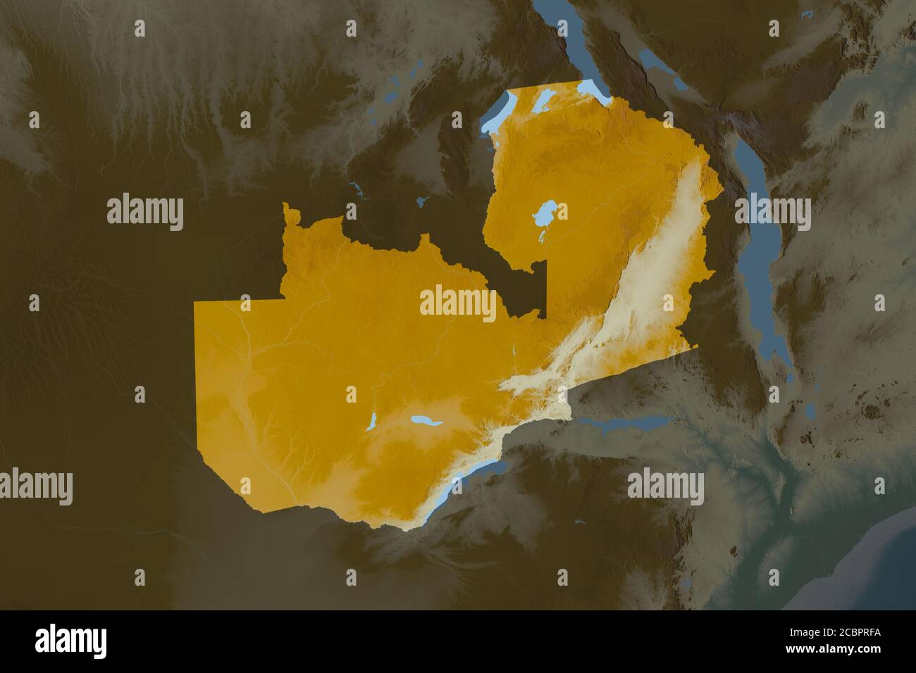 Zambia topographic map hi-res stock photography and images - Alamy