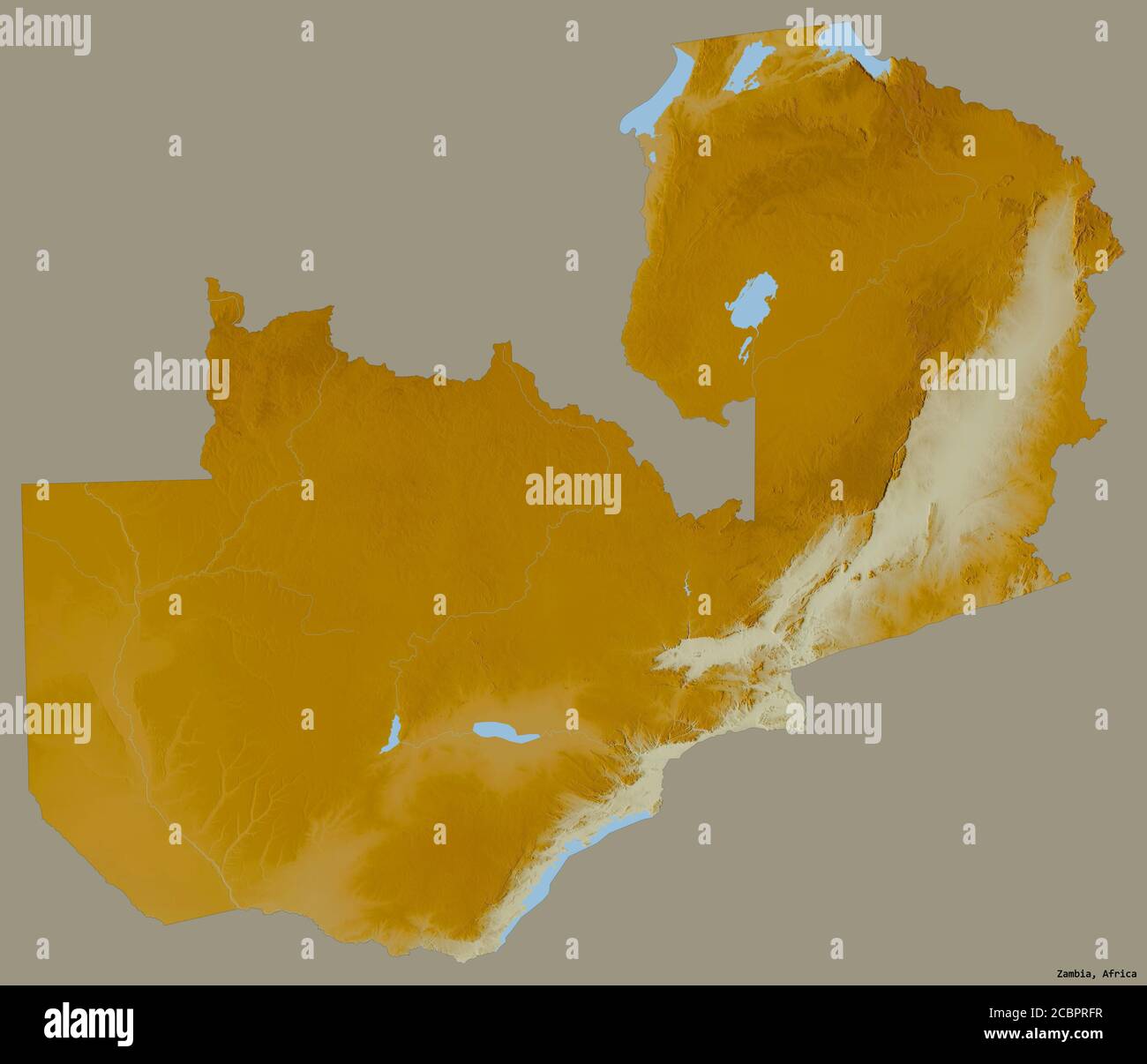 Zambia topographic map hi-res stock photography and images - Alamy