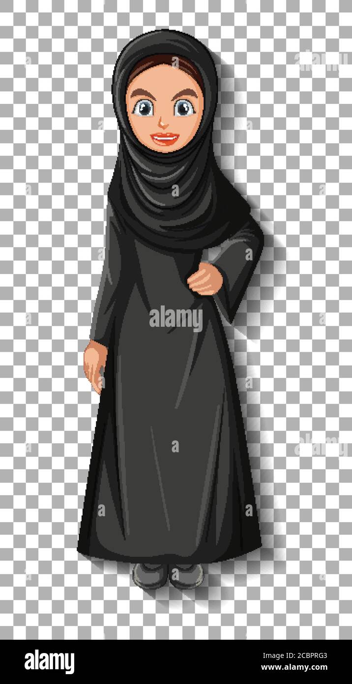 Beautiful arabic lady cartoon character illustration Stock Vector Image ...