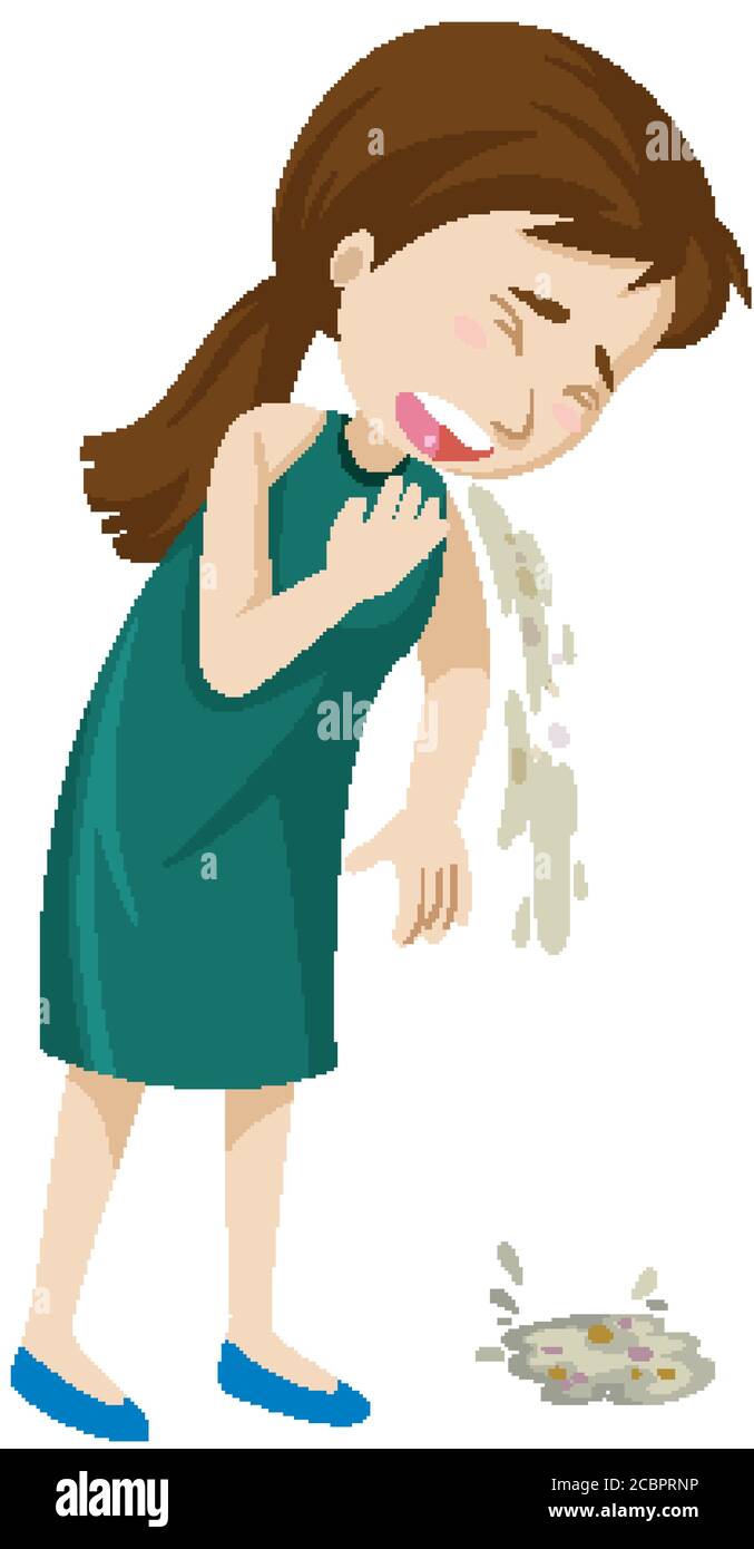 A girl vomit isolated illustration Stock Vector Image & Art - Alamy