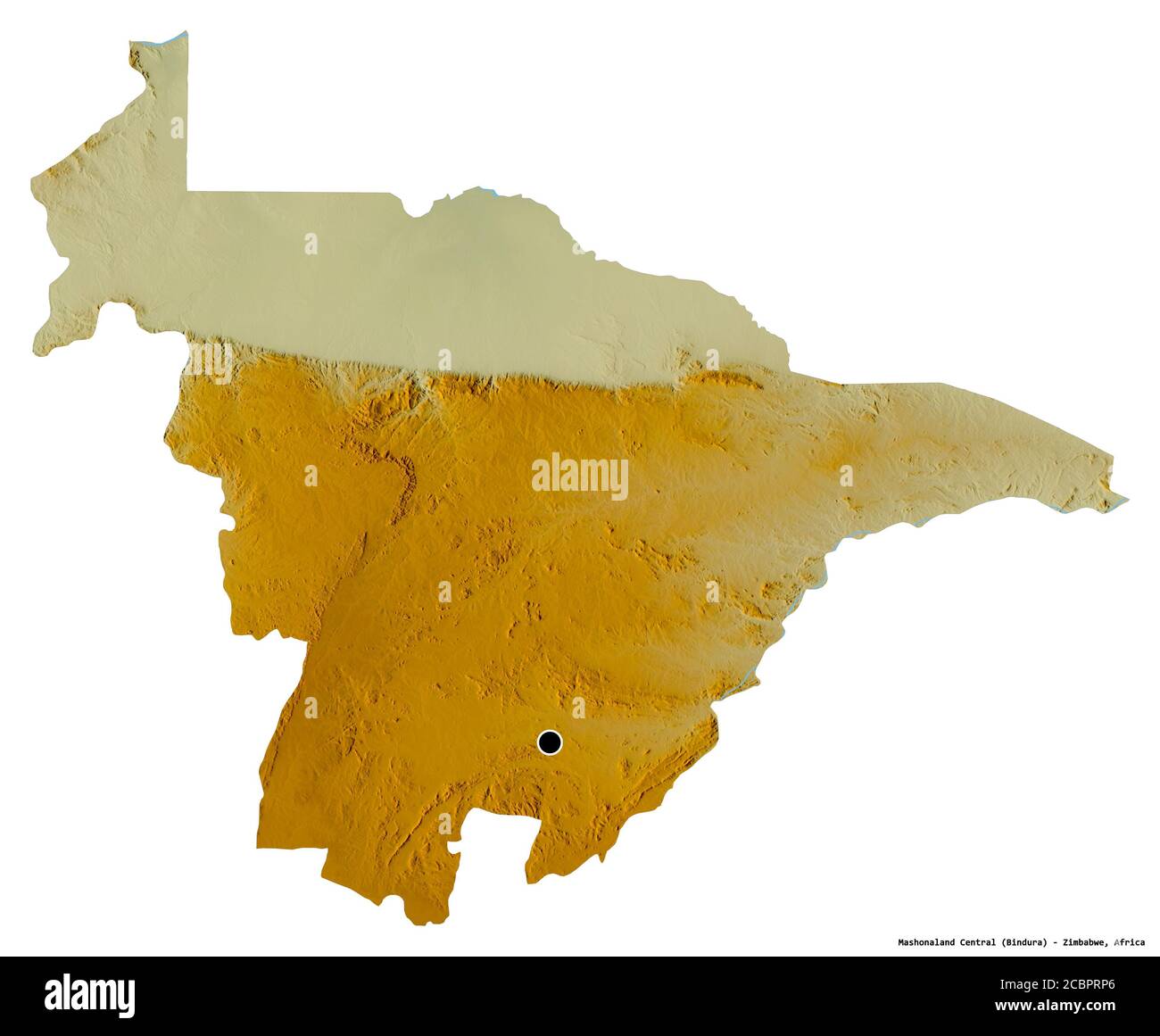 Shape of Mashonaland Central, province of Zimbabwe, with its capital ...