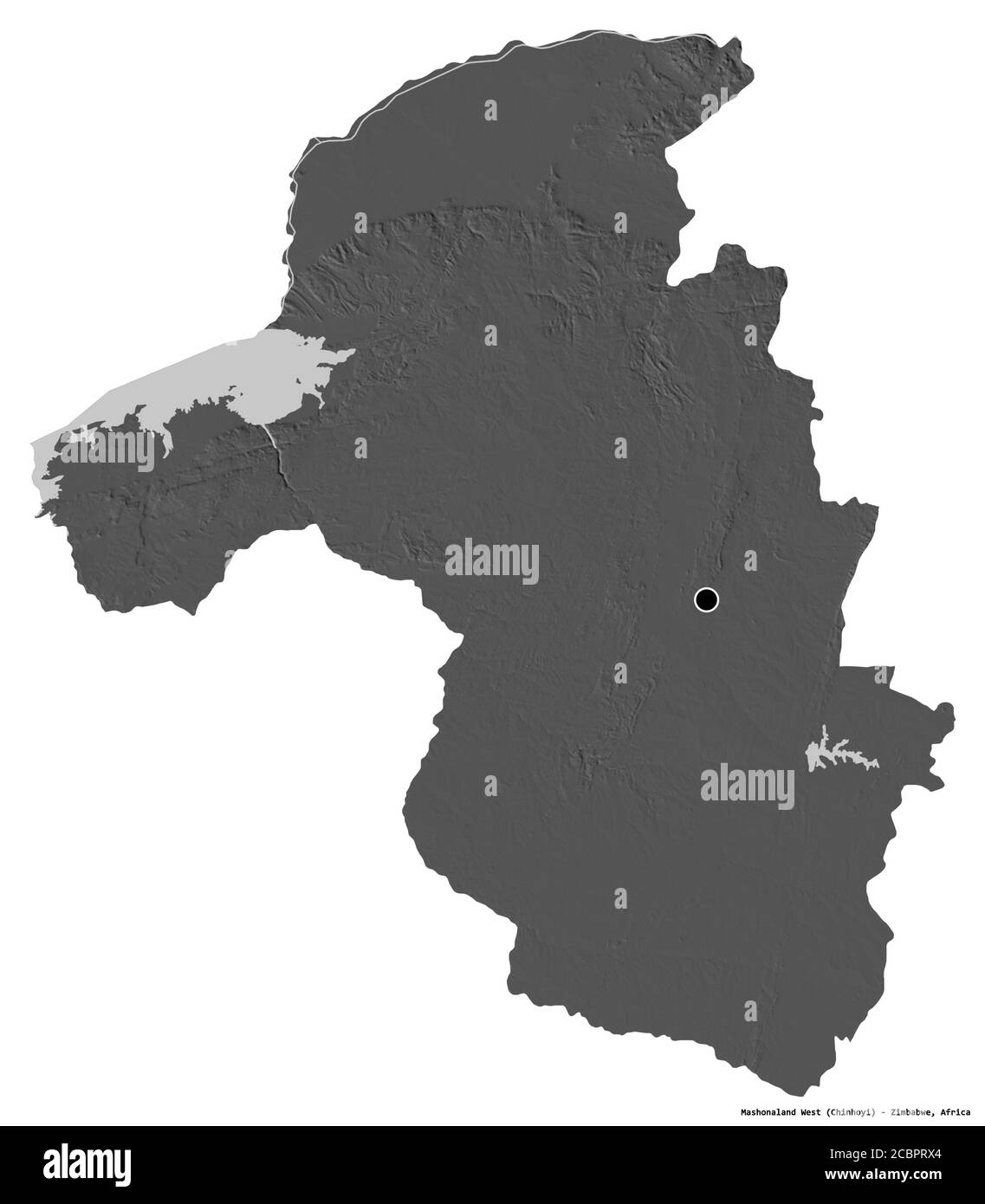 Shape of Mashonaland West, province of Zimbabwe, with its capital ...